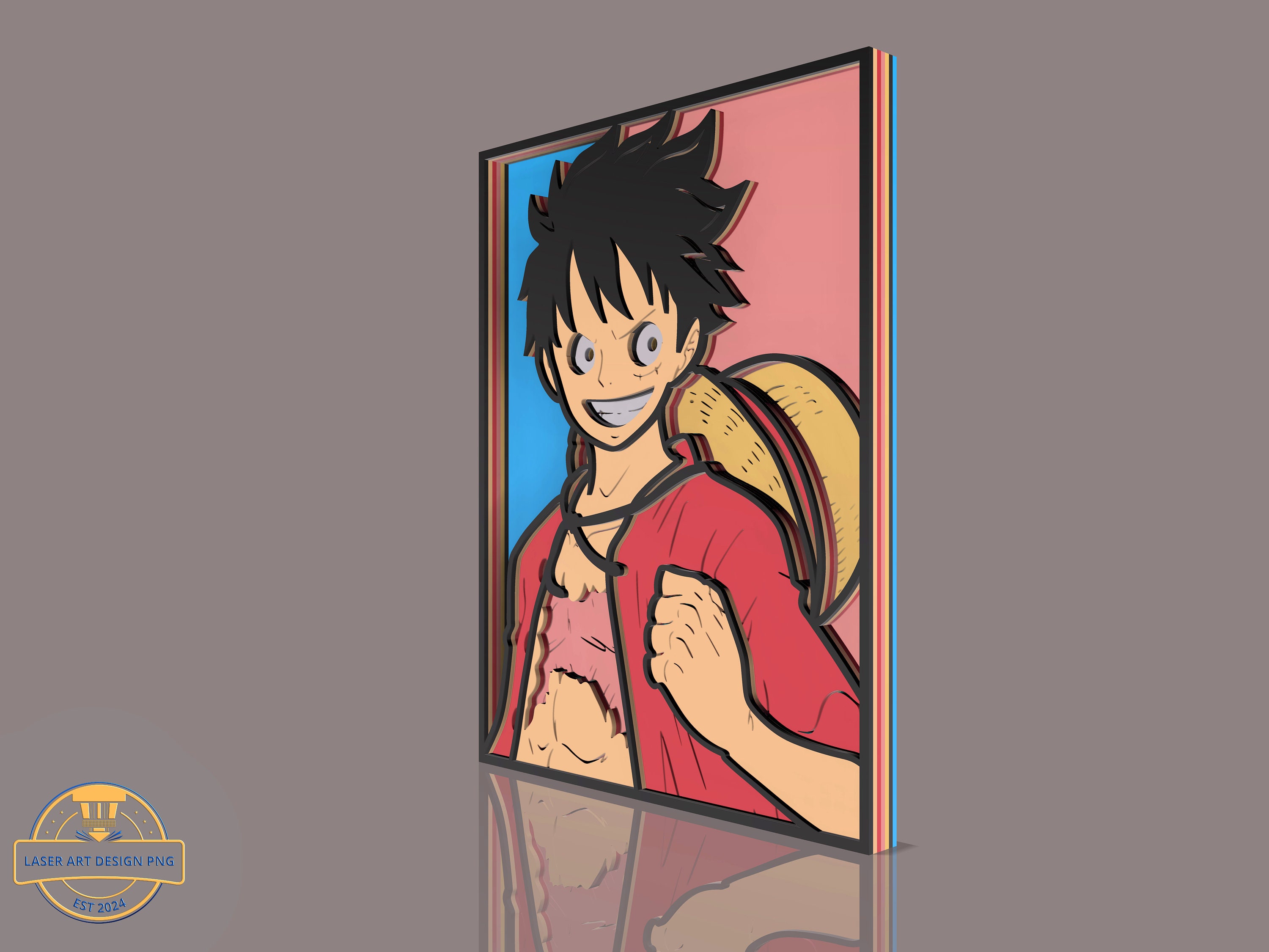 Anime Character Layered 3D Wall Frame Laser Cut Template Cricut Cartoon ...