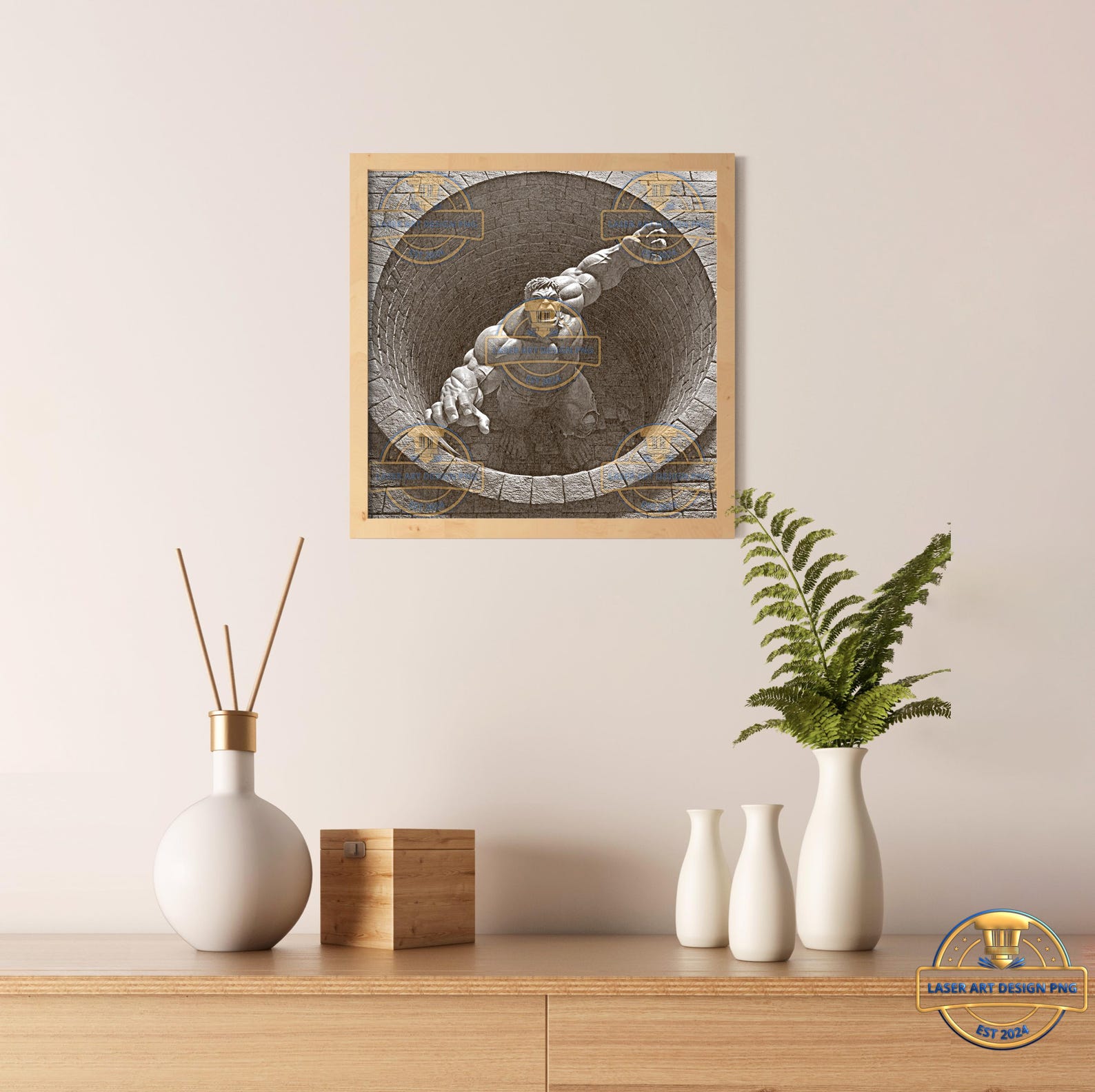 3D Wall-break Engraving PNG | Laser Engraving File | High-resolution ...