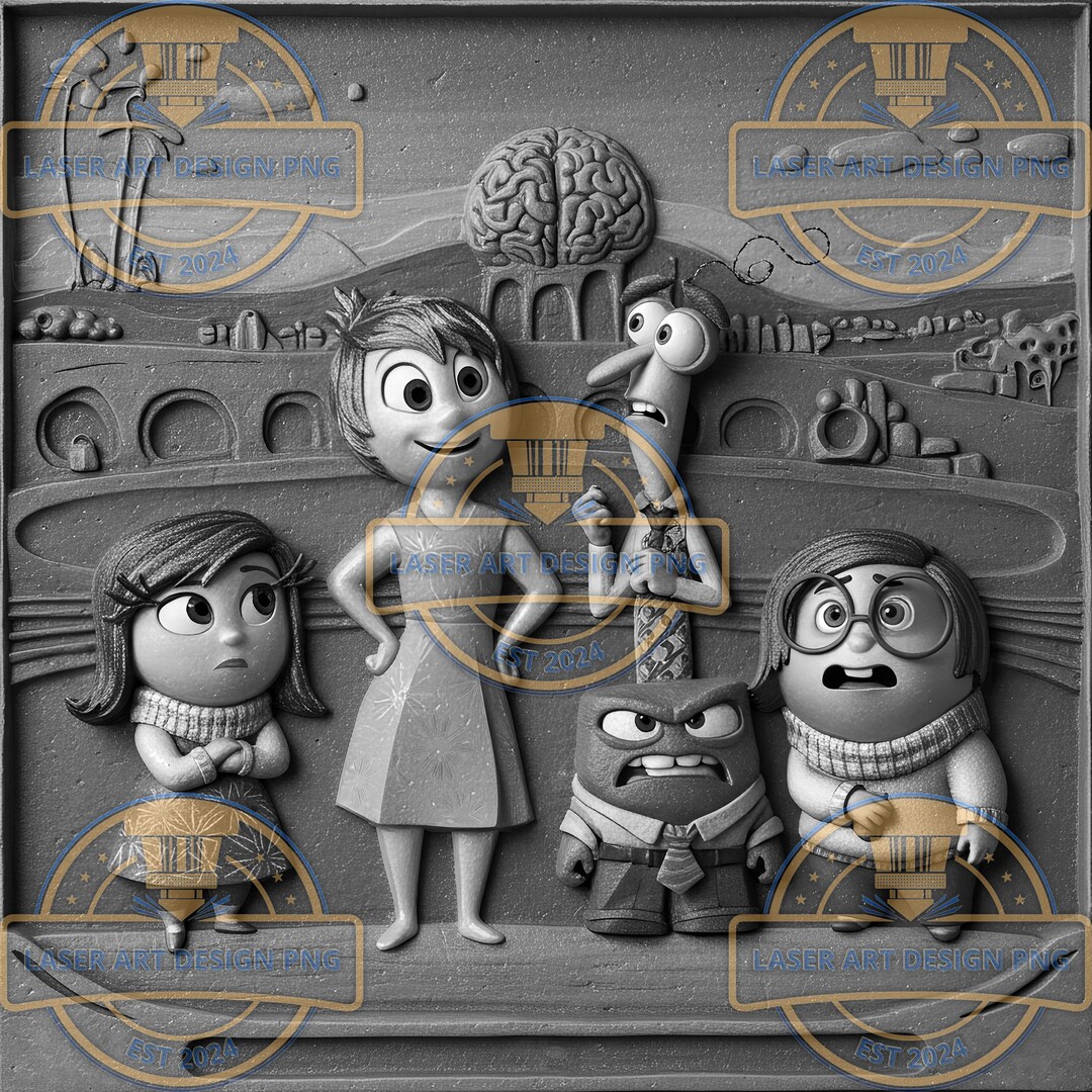 3D Engraving Ready PNG | Fun Cartoon Characters | Digital Download File ...