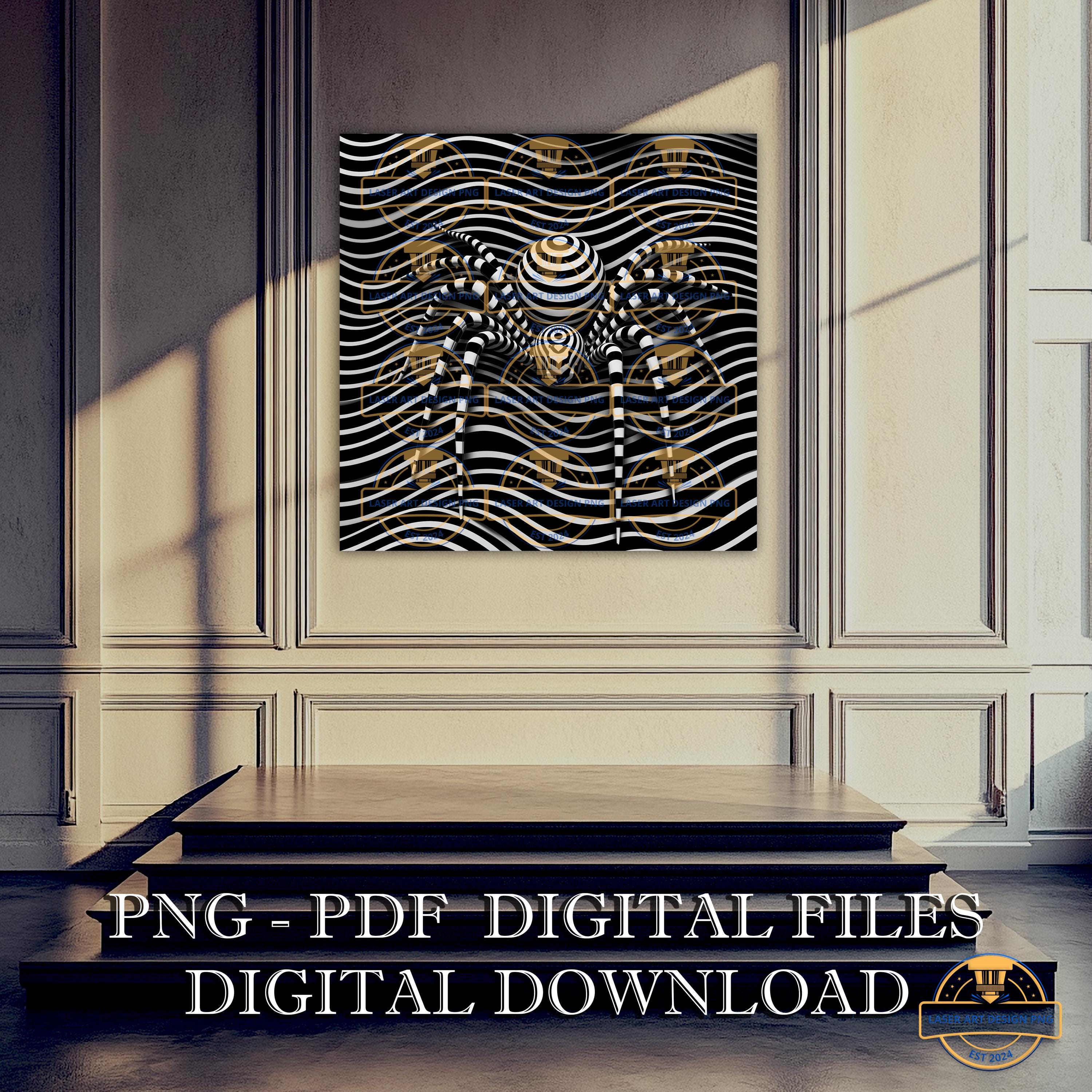 Optical Illusion Spider Art: Laser Cut PNG File (digital Download) - Etsy