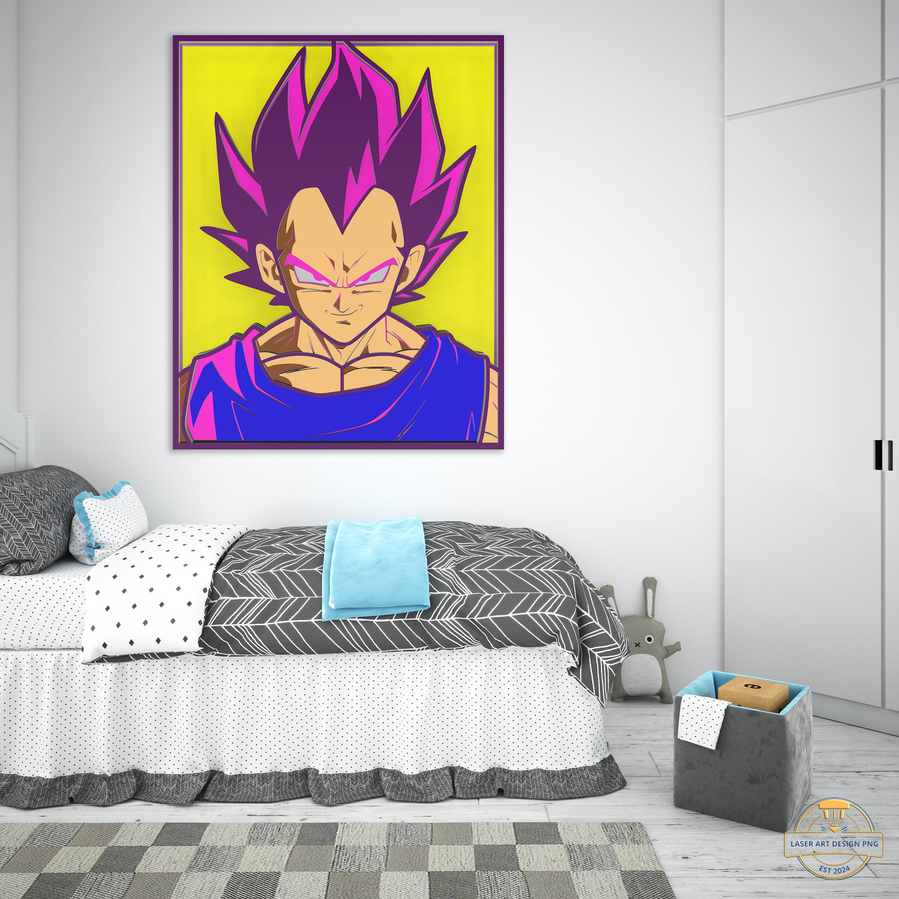 Anime Character Layered 3D Wall Frame Laser Cut Template Cricut Cartoon ...