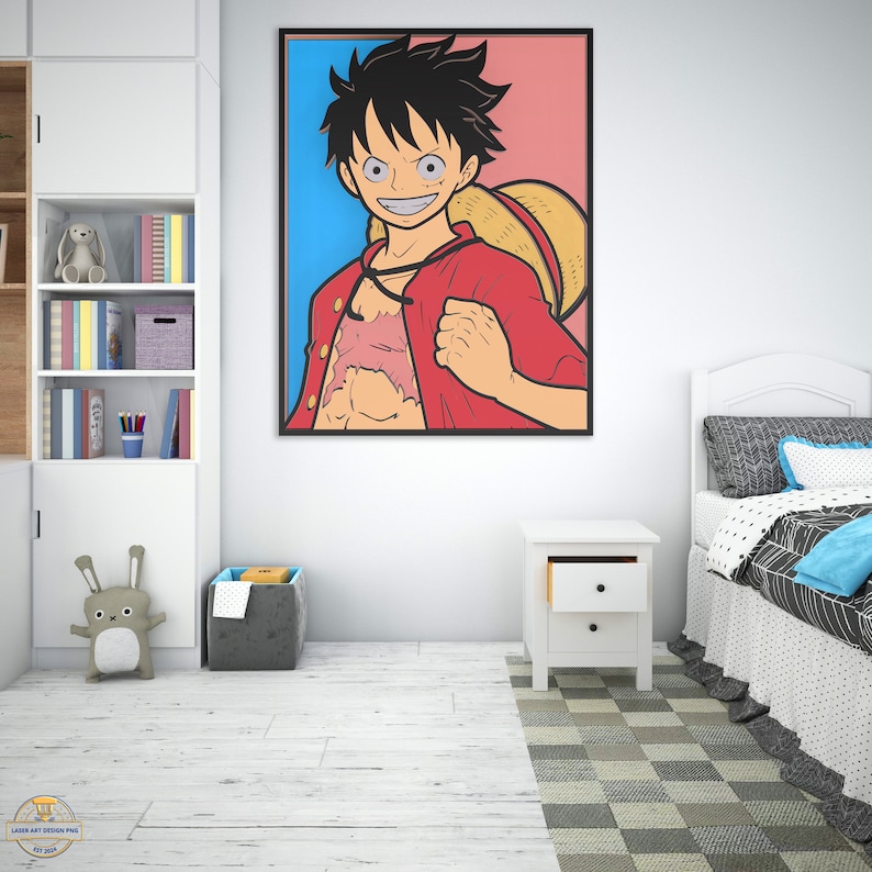 Anime Character Layered 3D Wall Frame Laser Cut Template Cricut Cartoon ...