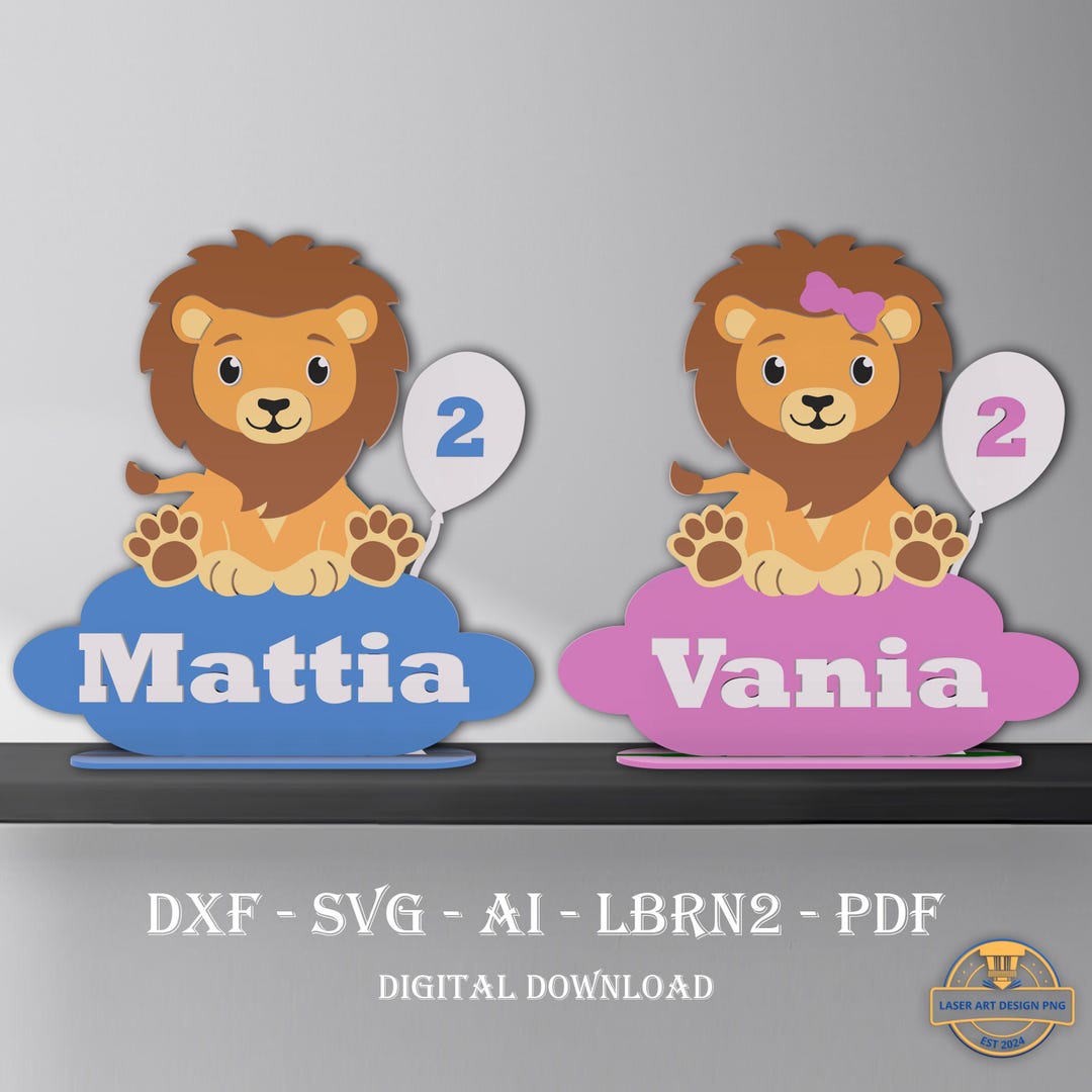 Lion - Zoo Safari Animals Stands - Personalized Stand - Wooden Name ...