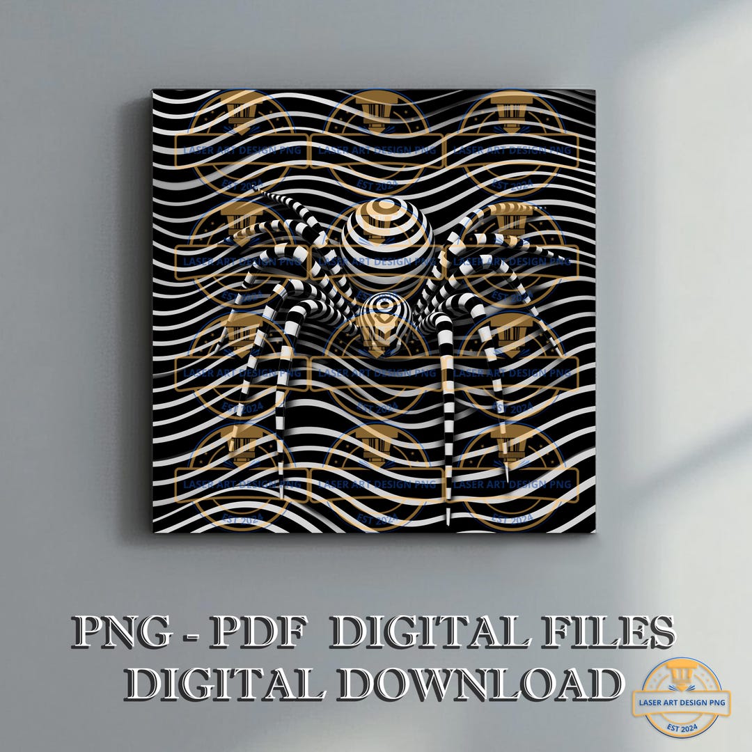 Optical Illusion Spider Art: Laser Cut PNG File (digital Download) - Etsy