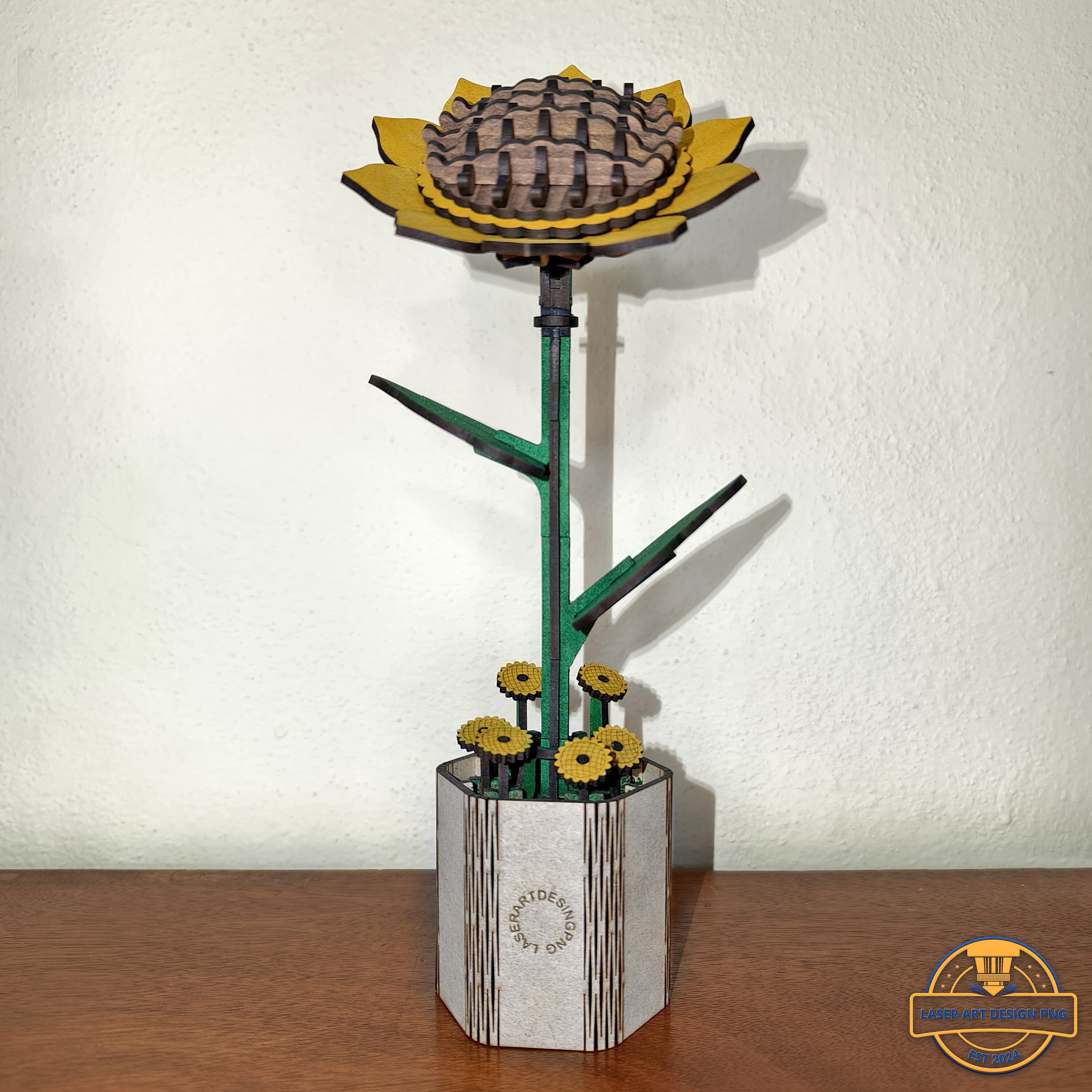 Diy Wooden Sunflower, 3D Puzzle, Wood Flower Gift for Her, Home Decor ...