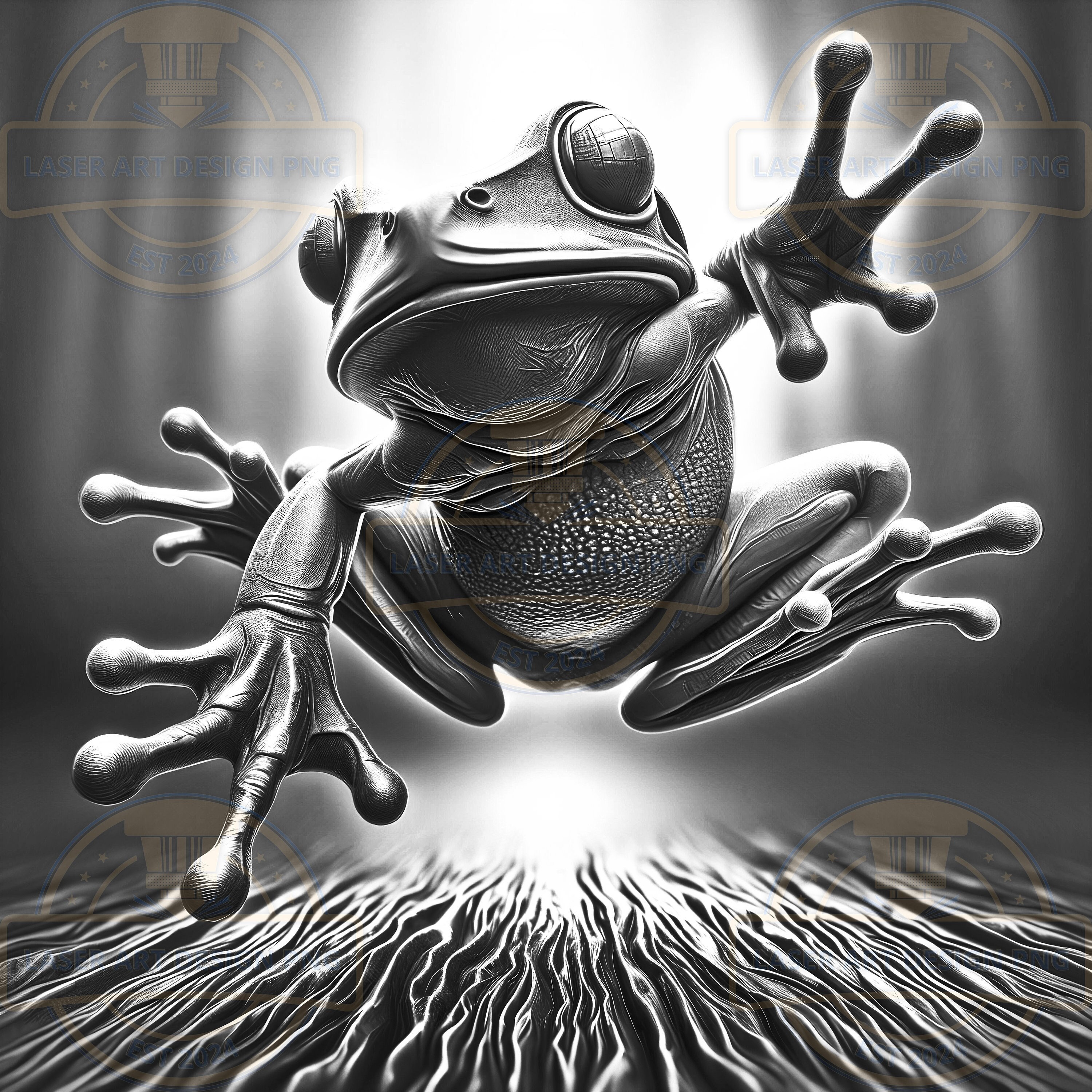 3D Frog Illusion Laser Engrave File: Animal PNG (digital Download) - Etsy