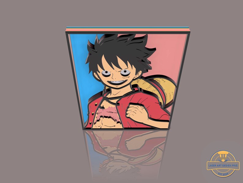 Anime Character Layered 3D Wall Frame Laser Cut Template Cricut Cartoon ...