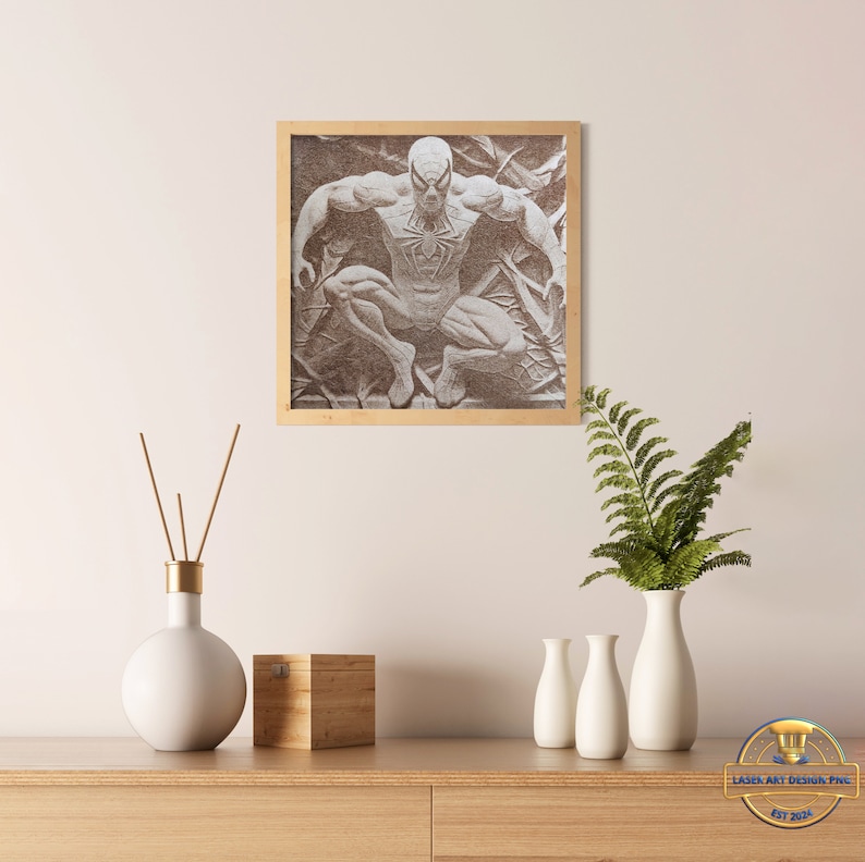 3D Web Warrior PNG | Laser Engraving File | Lightburn Ready Digital ...