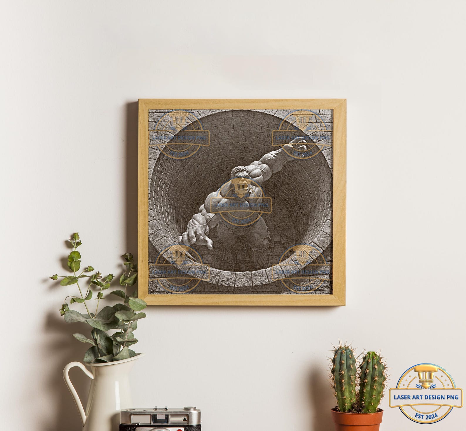 3D Wall-break Engraving PNG | Laser Engraving File | High-resolution ...