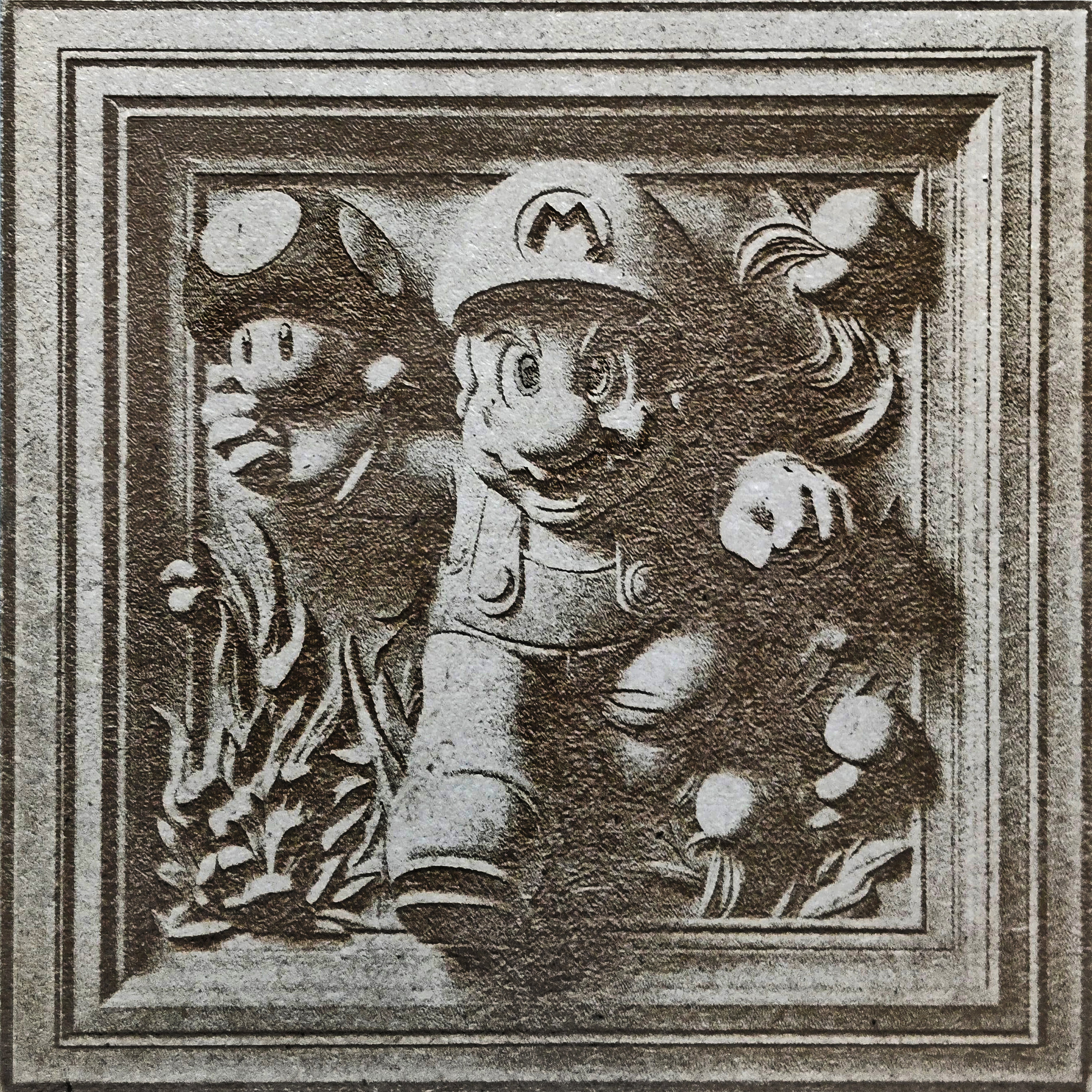 3D Illusion Wood Carving | Retro Plumber Jump Pose | Laser Engraving ...