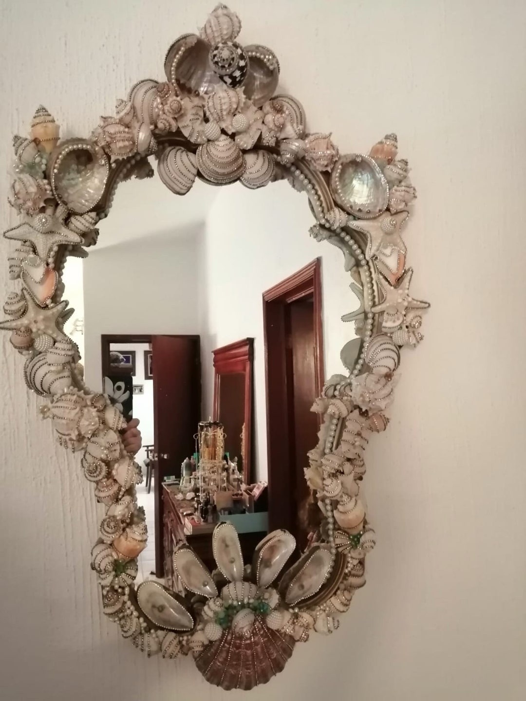 Handmade Seashell Wall Mirror Seashell Artwork - Etsy