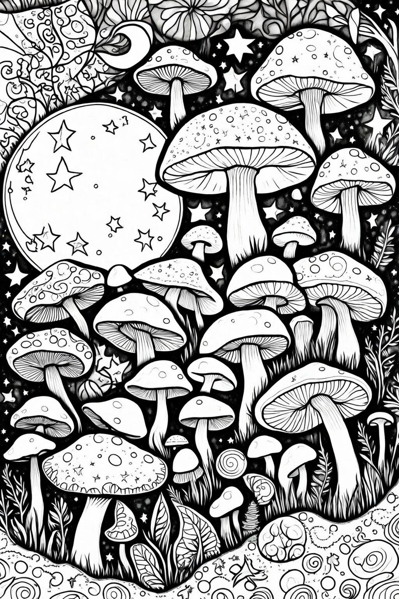 Fungi & Things Colouring Pages - Etsy