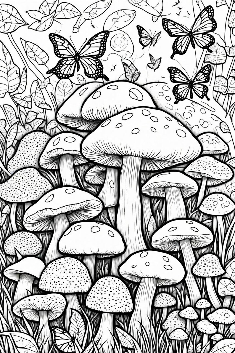 Fungi & Things Colouring Pages - Etsy