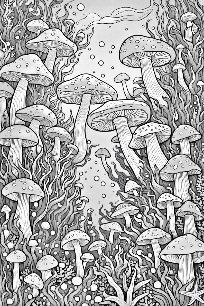 Fungi & Things Colouring Pages - Etsy