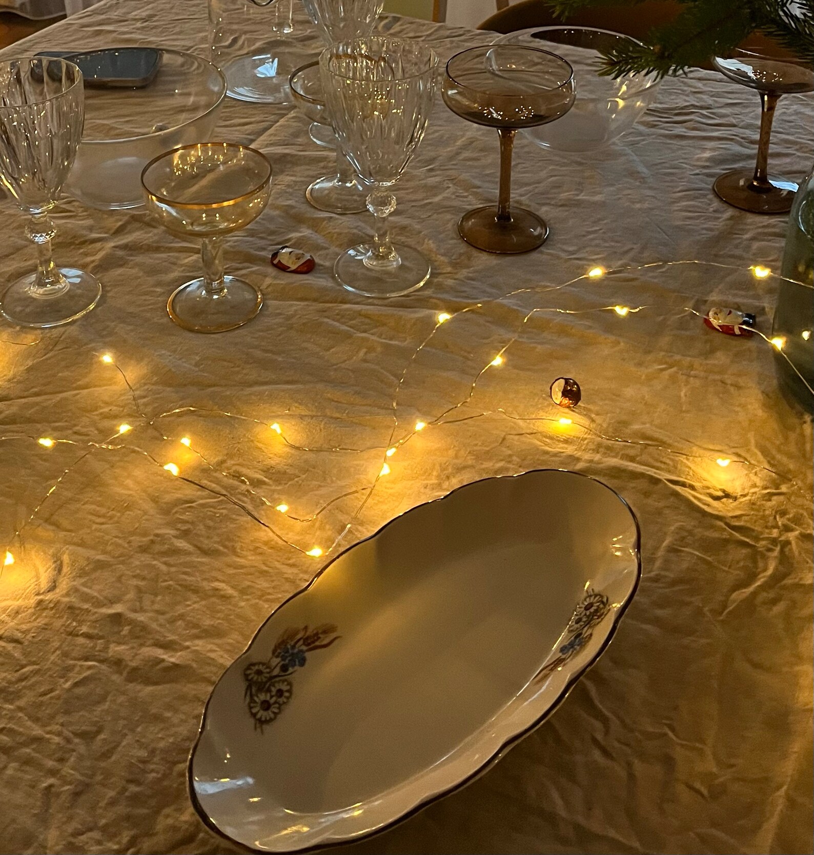 Vintage Porcelain Serving Oval Dish With Chamomile and Golden Rim. - Etsy