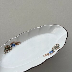 Vintage Porcelain Serving Oval Dish With Chamomile and Golden Rim. - Etsy