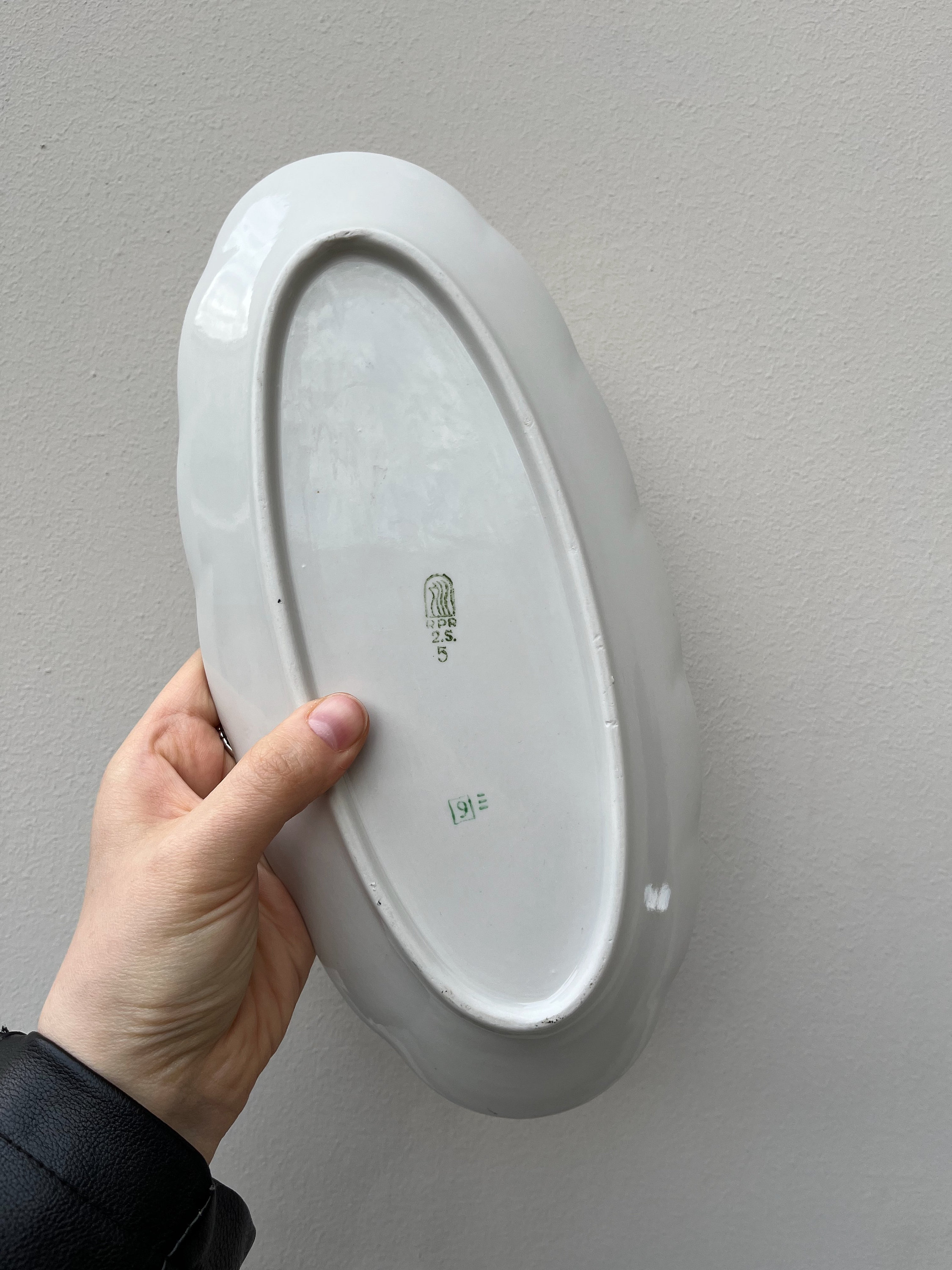 Vintage Porcelain Serving Oval Dish With Chamomile and Golden Rim. - Etsy