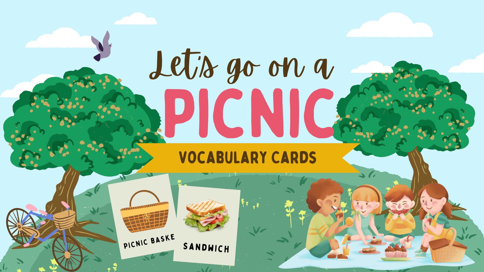 24 Picnic Vocabulary Cards I Flashcards I Picture Cards I Communication ...