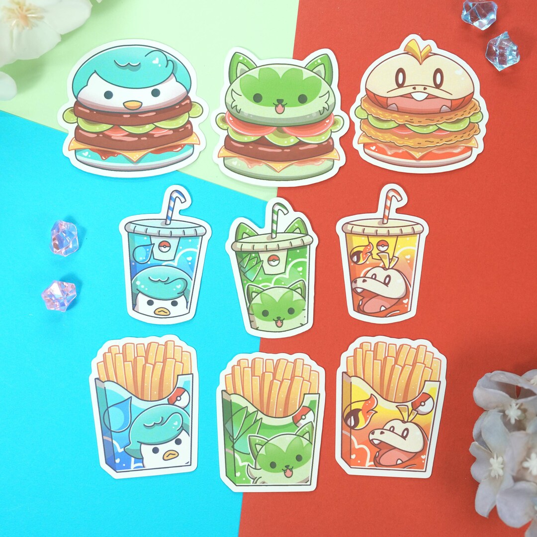 Pokemon Fast Food Vinyl Sticker Pack / Pokemon Scarlet and Violet - Etsy