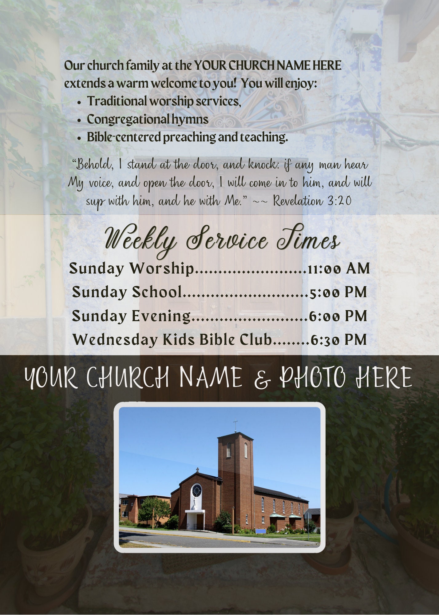Church Announcement/invite Custom Template - Etsy