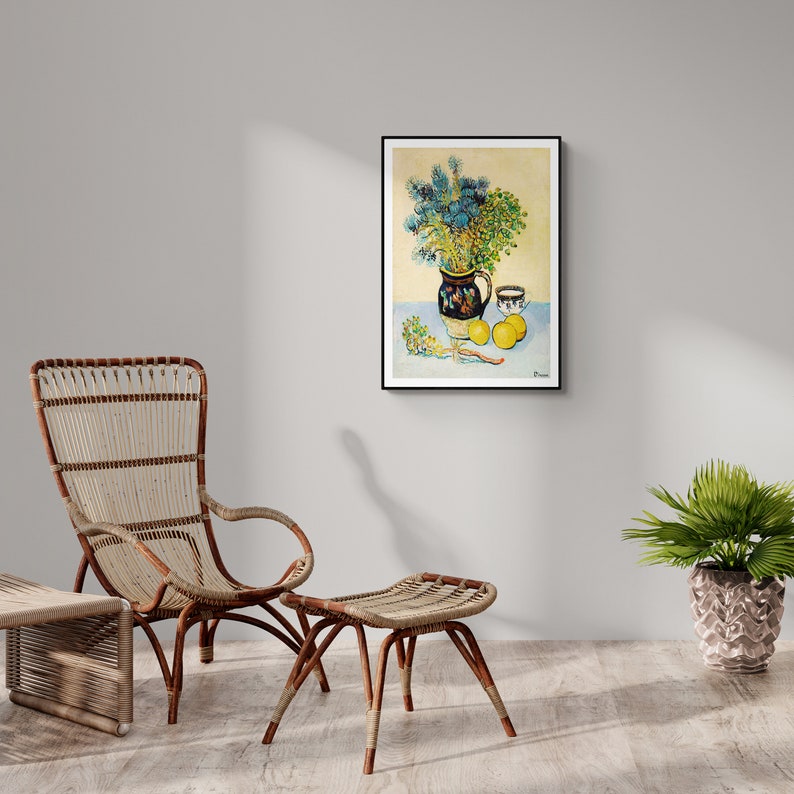Vincent Van Gogh Still Life 1888 Classic Art Reproduction, Blue Florals ...