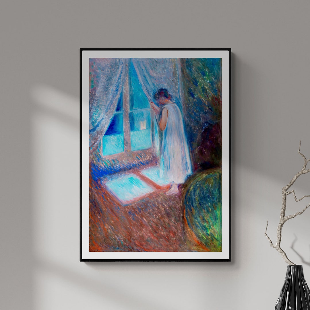 Edvard Munch the Girl by the Window 1893 Enigmatic Figure in Blue ...