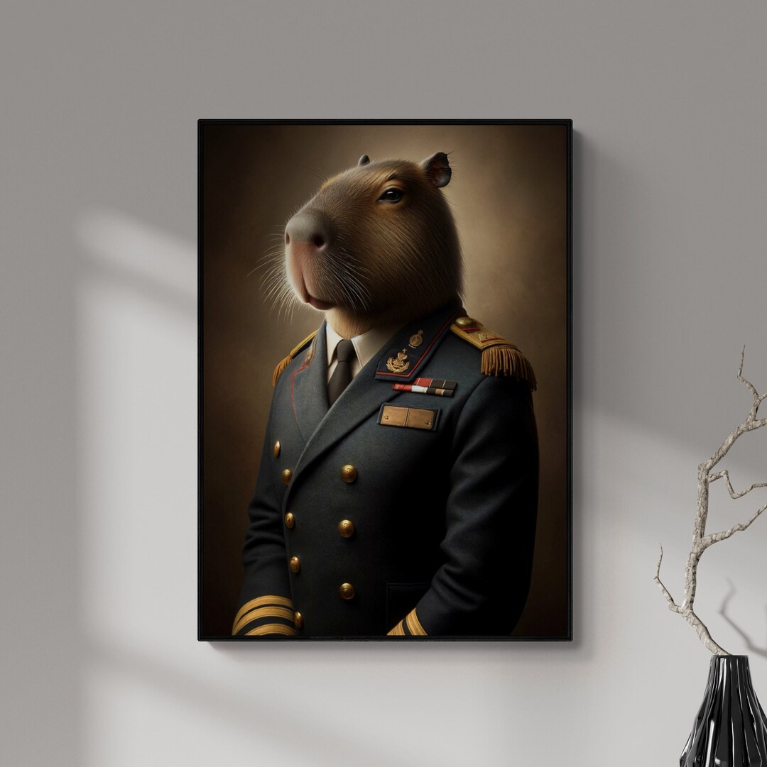 Victorian General Capybara Portrait Vintage Style Anthropomorphic ...