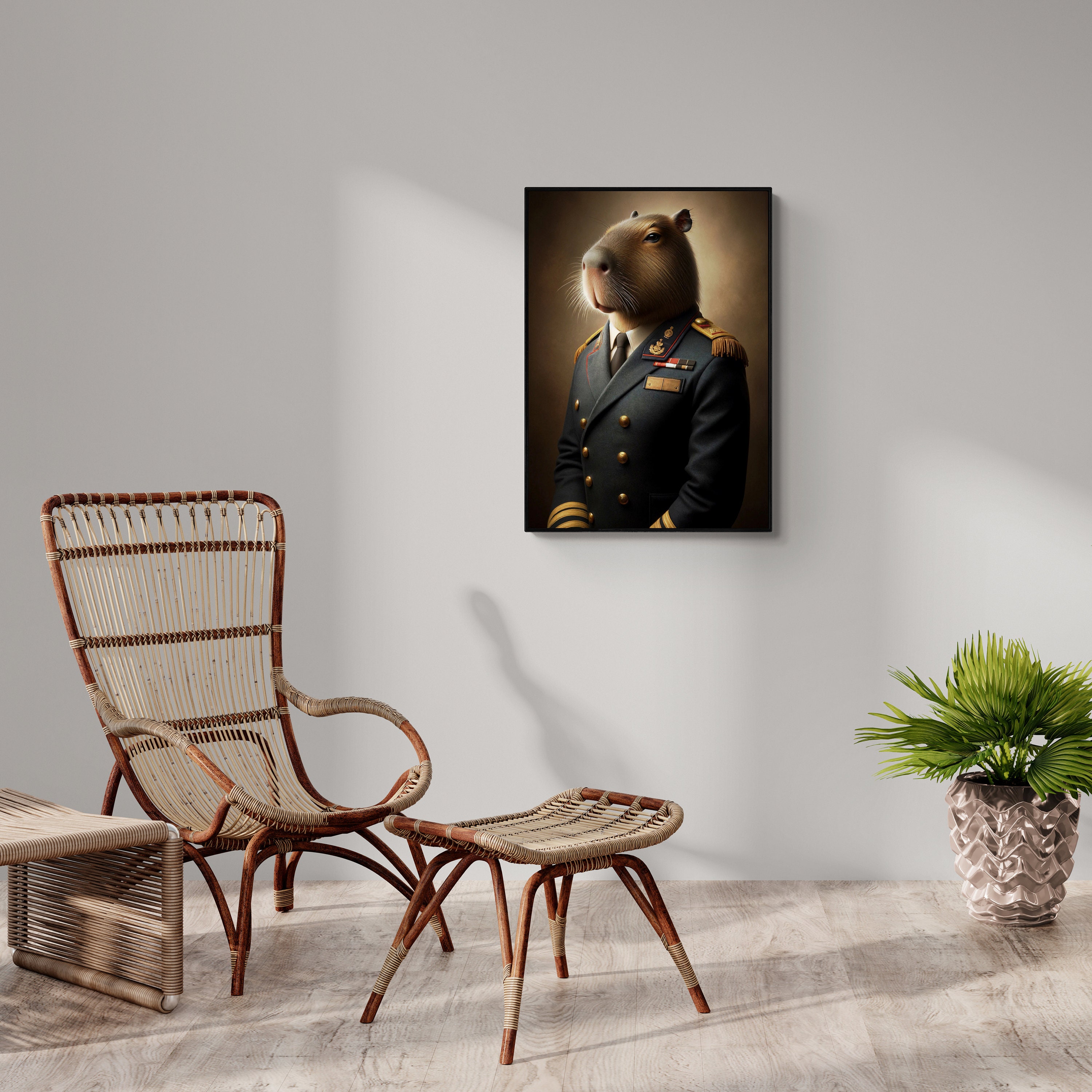 Victorian General Capybara Portrait Vintage Style Anthropomorphic ...