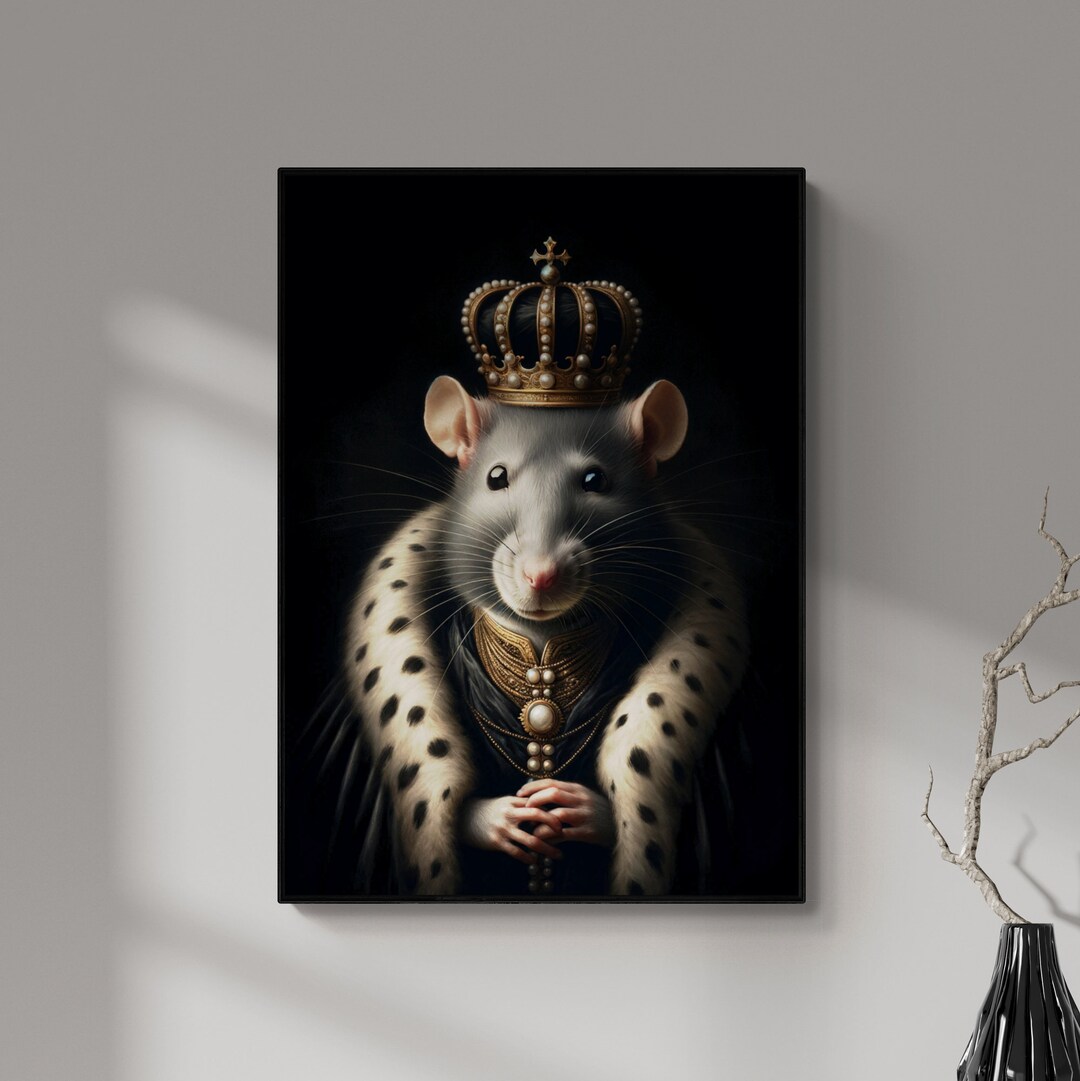 Vintage Victorian Rat King Regal Anthropomorphic Animal Portrait ...