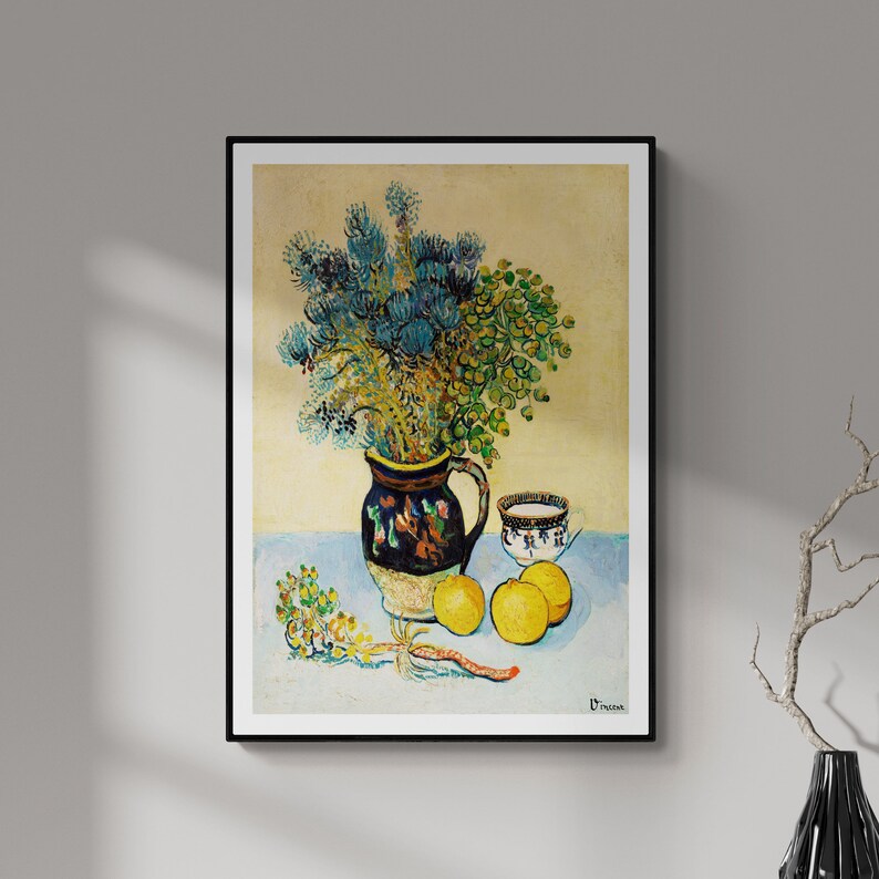 Vincent Van Gogh Still Life 1888 Classic Art Reproduction, Blue Florals ...
