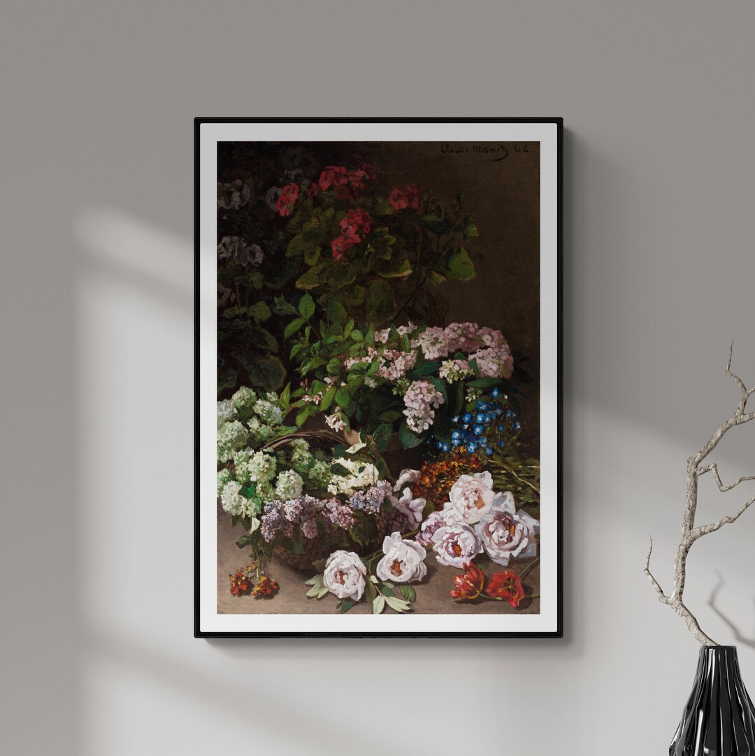 Claude Monet Spring Flowers 1864 Lush Bouquet Still Life, Vintage ...
