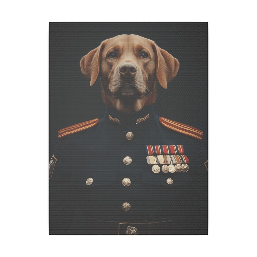 Labrador Retriever Military Wall Art Patriotic Dog Décor for Army, Air ...