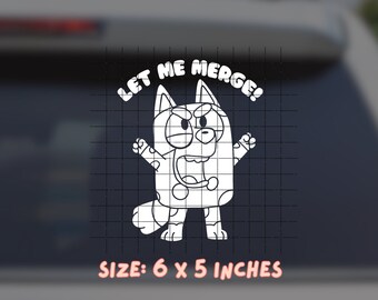 Blue Muffins Let Me Merge Sticker| Blue Car Decal | Funny Car Decal ...