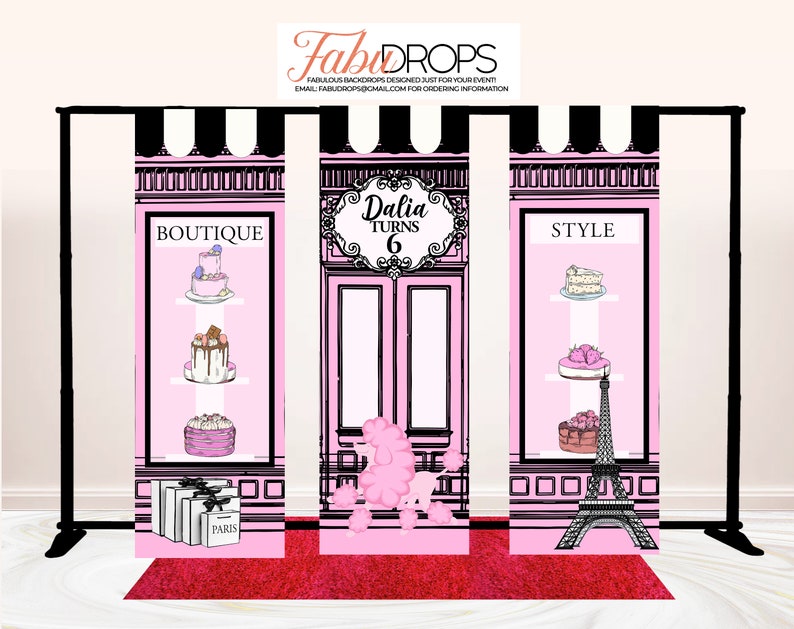 Paris Storefront Backdrop Digital File CUSTOMIZABLE - Etsy