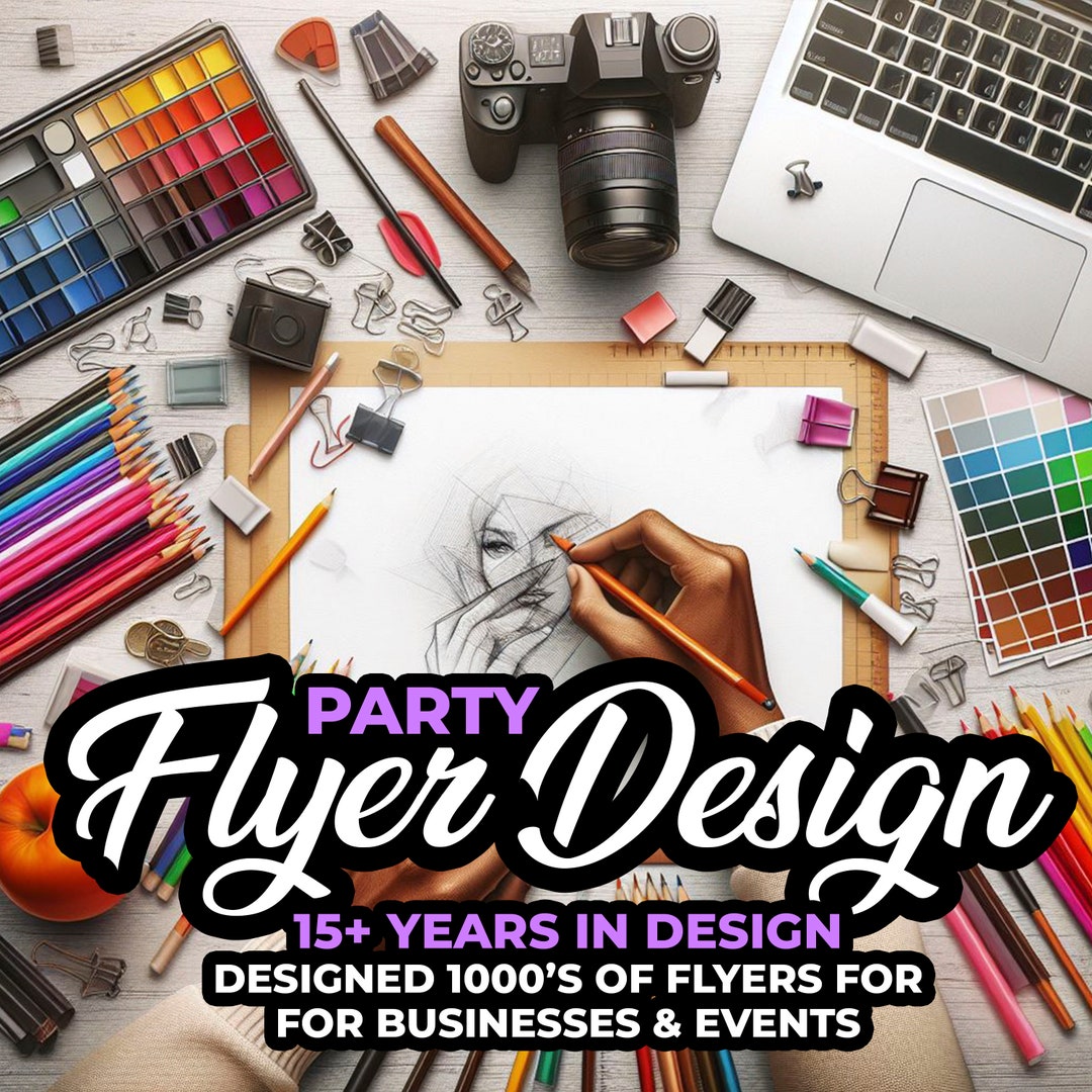 Graphic Party Flyer Design - Etsy