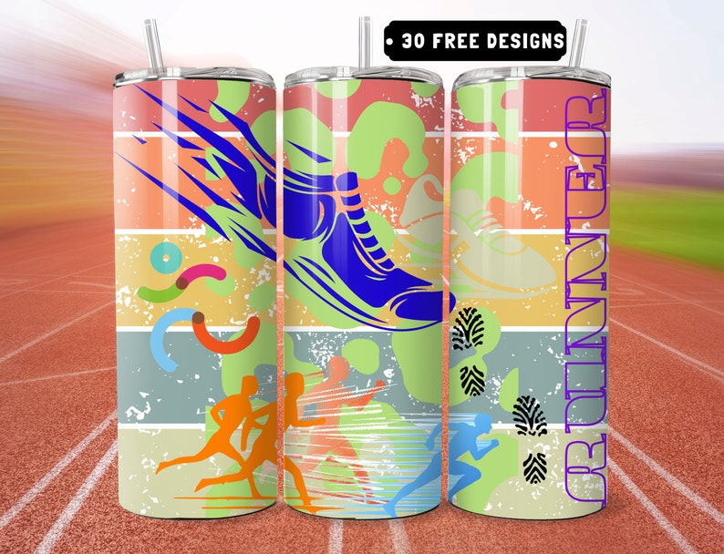 Runner 20oz Skinny Tumbler Sublimation Design Download PNG Trainer ...