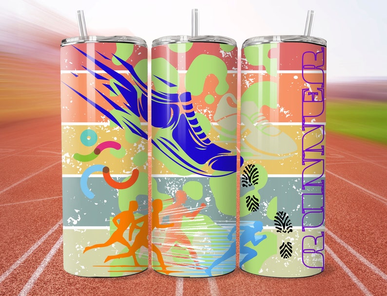 Runner 20oz Skinny Tumbler Sublimation Design Download PNG Trainer ...