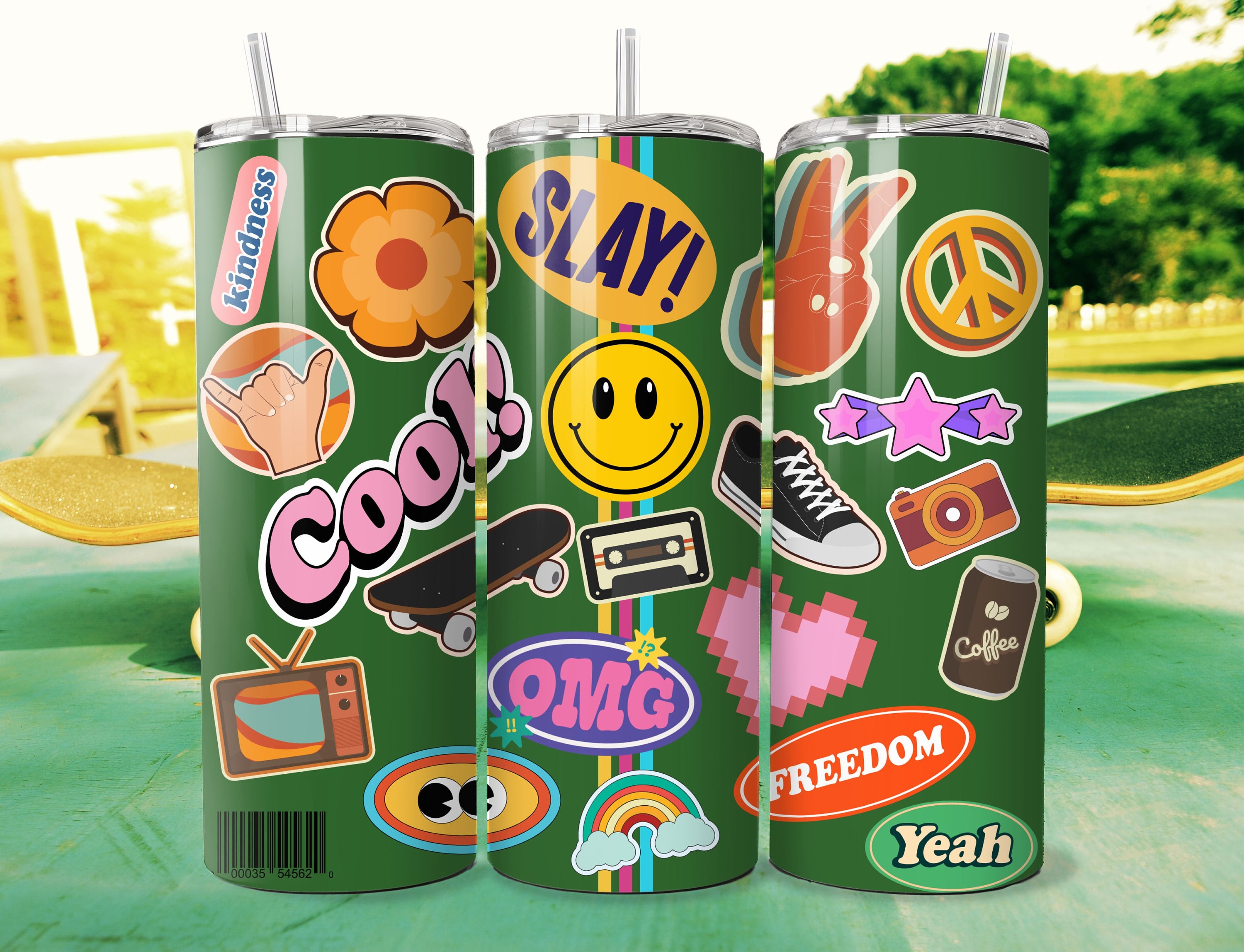 Sticker 20oz Skinny Tumbler Sublimation Design Digital Download PNG ...