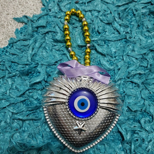 Evil Eye Wall Hanging, Heart Wall Hanging With Evil Eye - Etsy