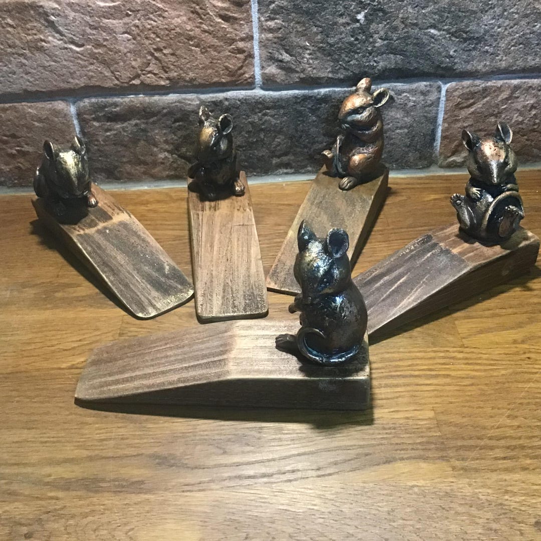 Handcrafted Rustic Mouse Door Stop, Mouse-door Wedges, Country Style ...