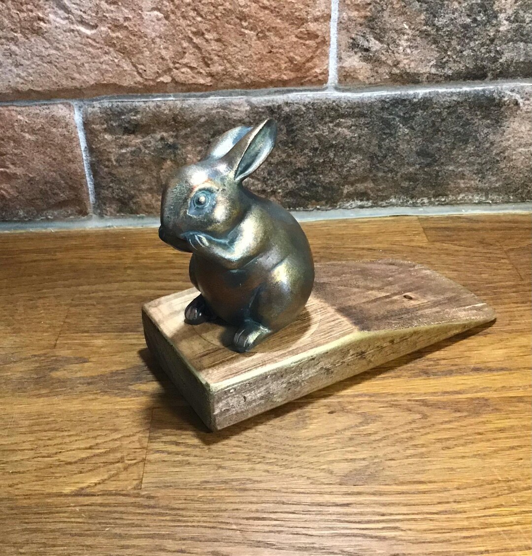 Handcrafted Wide Rustic Rabbit Door Stop, Door Wedges, Country Style ...