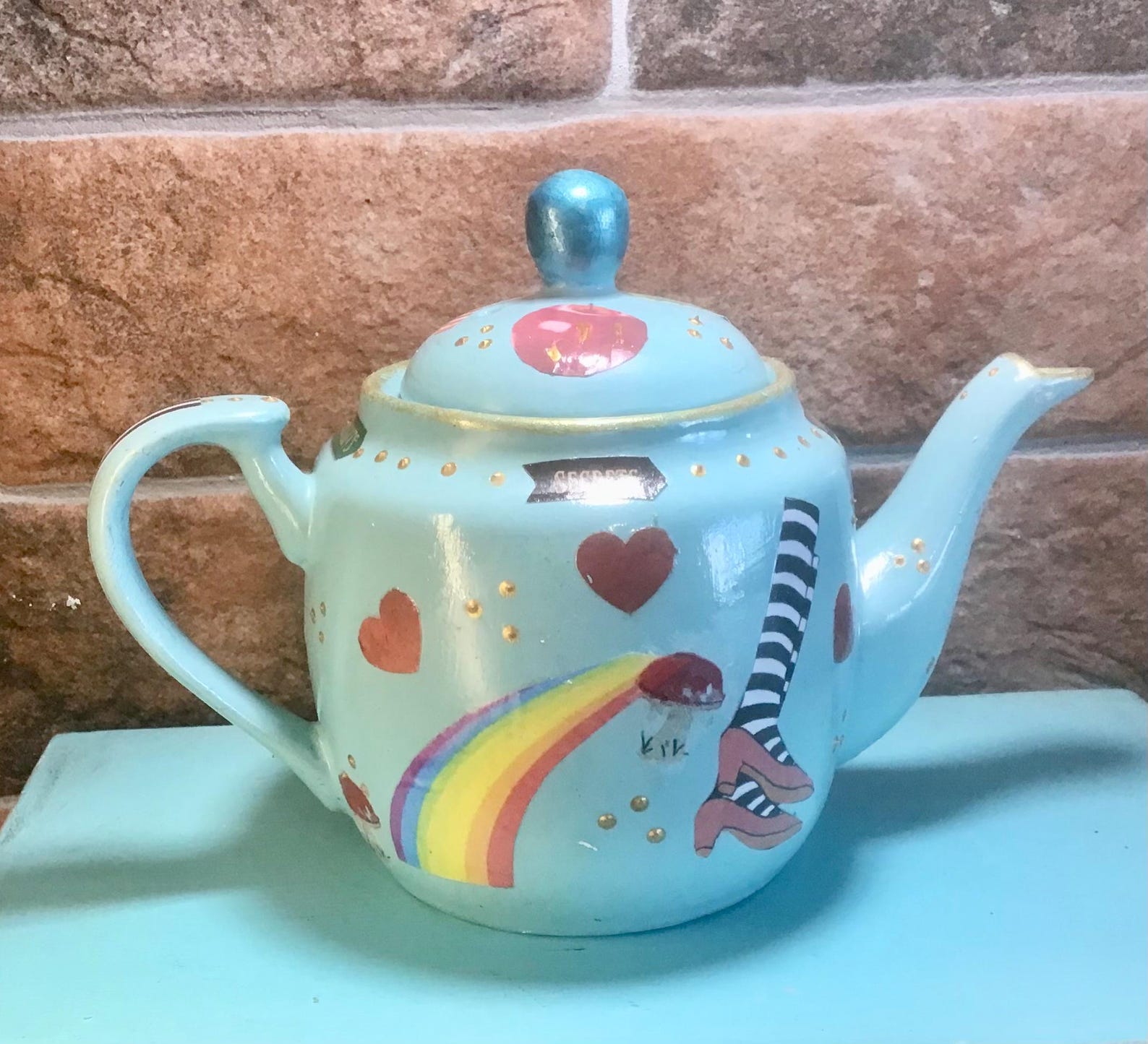 Wizard of Oz Small Teapot, Upcycled Teapot, Features Decoupaged Images ...
