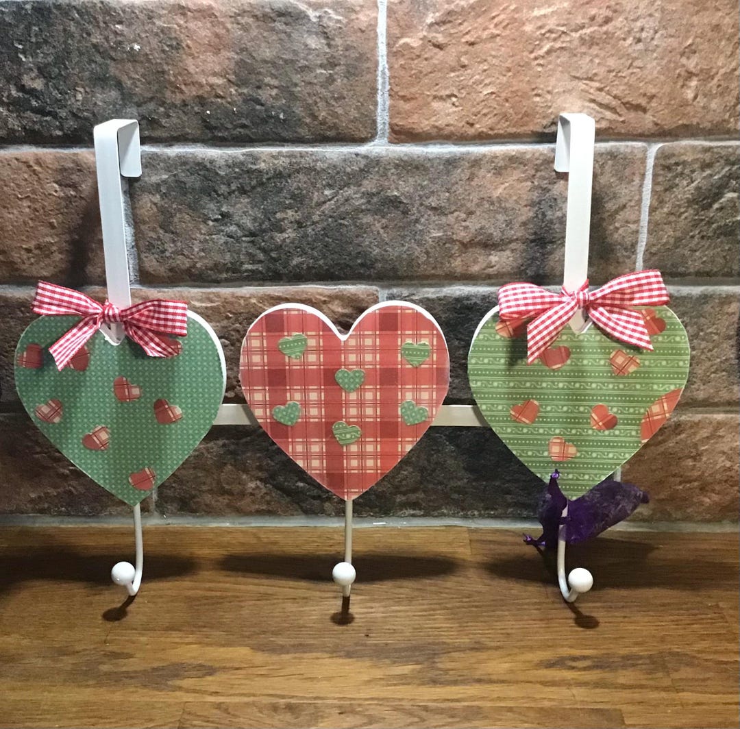 Over Door Hooks, Shabby Chic Decoupage Coat Hooks, Clothes Storage ...