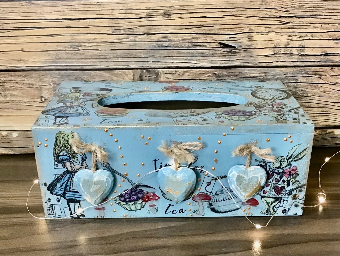 Rectangle Kleenex Tissue Box. Alice in Wonderland Tissue Box. Bedroom ...