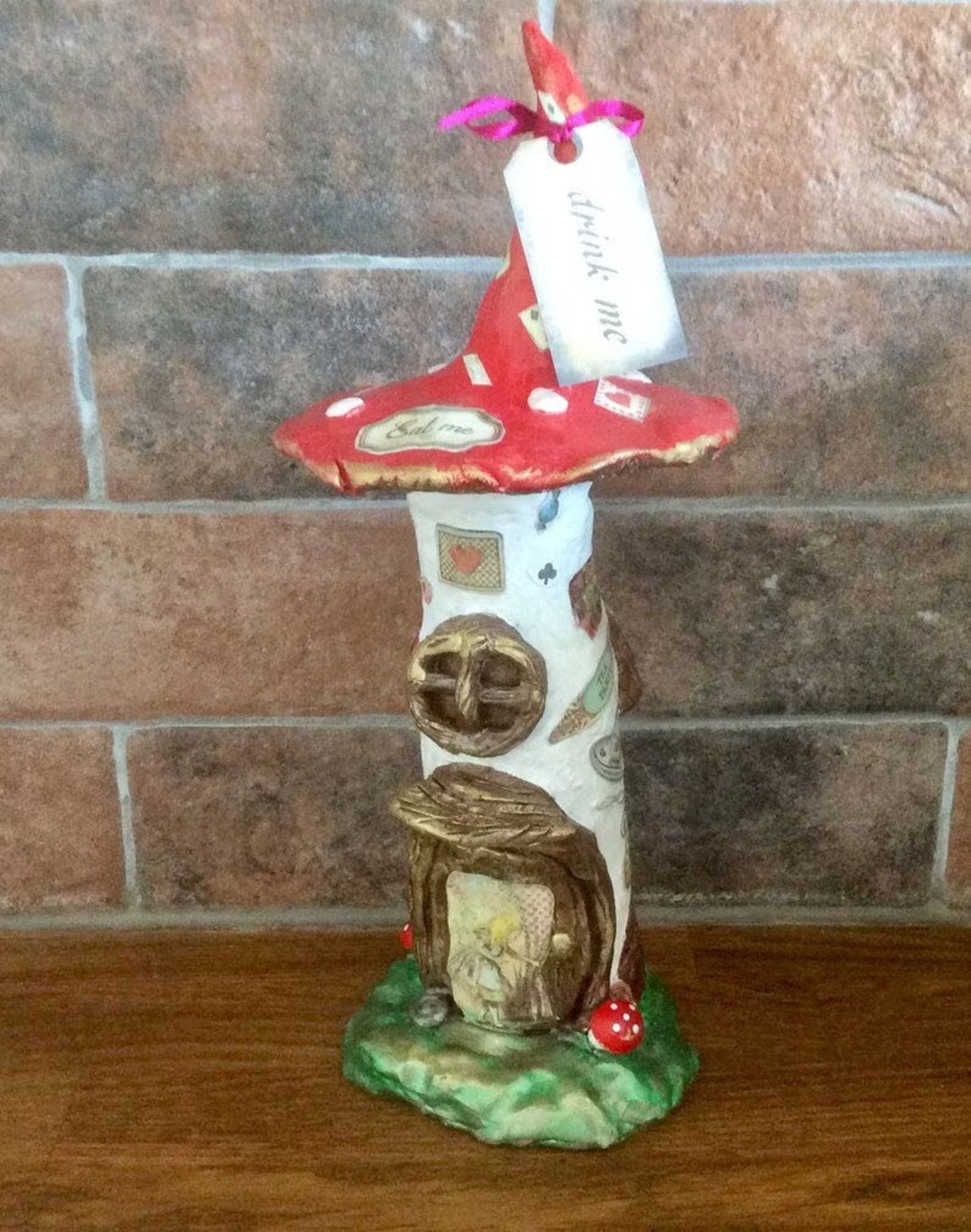 Alice in Wonderland Fairy House 12.5” High Decoupaged Alice in ...