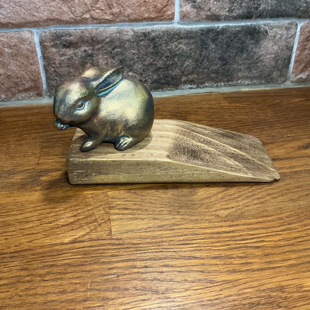 Handcrafted Wide Rustic Rabbit Door Stop, Door Wedges, Country Style ...
