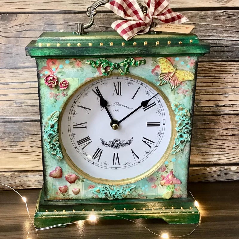 Decoupage Clock - Etsy