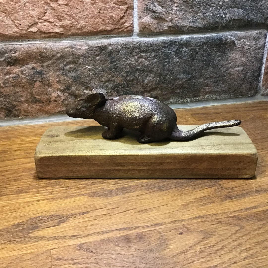 Cast Iron Mouse, Mouse Decoration, Rustic Dormouse, Wild Mouse, Rustic ...
