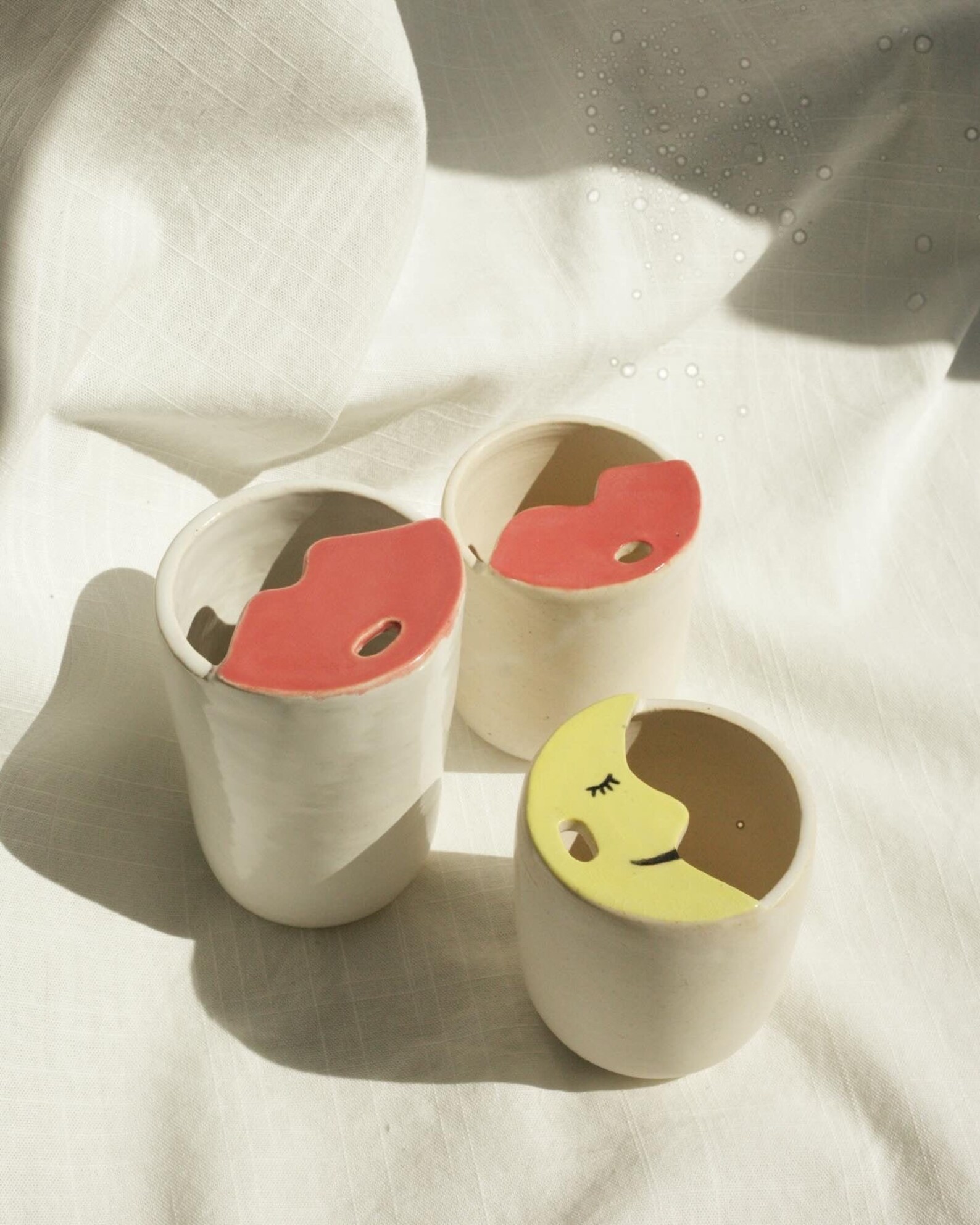 Pink Kiss Lips to Go Sip Cup Cute Travel Mug Eco Ceramic Stoneware ...