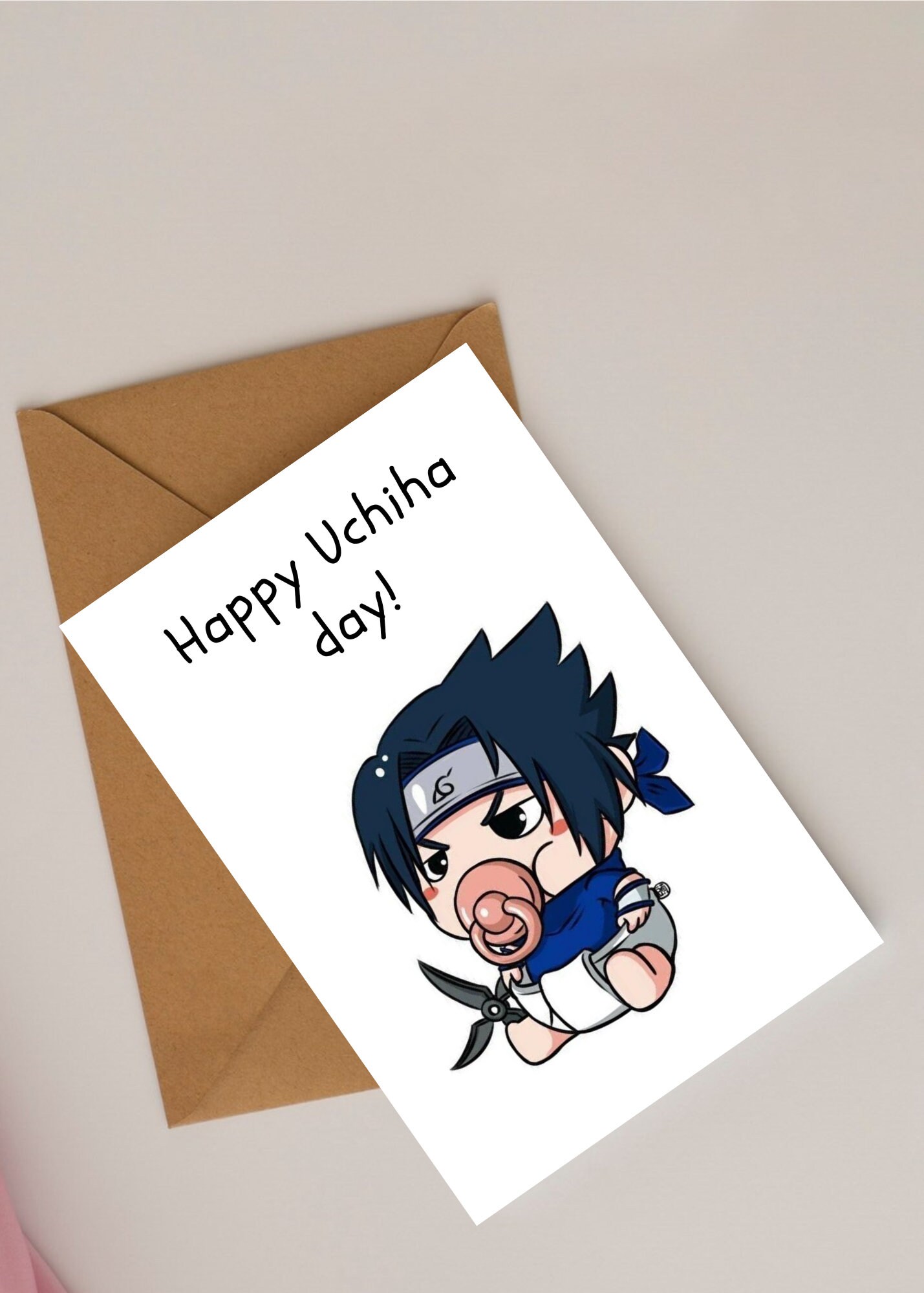 Anime Birthday Card Naruto Birthday Card Sasuke Uchiha Birthday Card ...